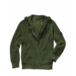Mey & Edlich Mey & Edlich Herren Gestrickte Kapuzenjacke Gr&uuml;n 80 % Baumwolle, 20 % Wolle