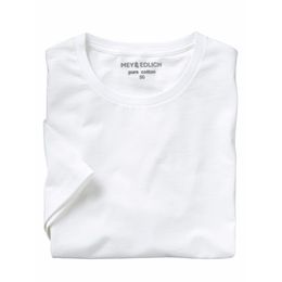 Mey & Edlich Mey & Edlich Herren Benchmark-Shirt Rundhals Doppelpack Wei&szlig; 100 % Baumwolle