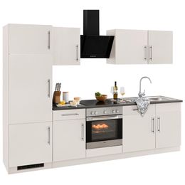 Wiho-K&uuml;chen K&uuml;chenzeile WIHO K&Uuml;CHEN "Cali", beige (k&uuml;che: natur, korpus: cashmerefarben, arbeitsplatte: granit grau), B:280cm T:60cm, Komplettk&uuml;chen-Sets, K&uuml;chenzeile, ohne E-Ger&auml;te, Breite 280 cm