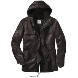Heinz Bauer Manufakt Herren Lederparka Sherman Braun Parka: Obermaterial: Kalbleder
