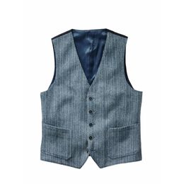Mey & Edlich Mey & Edlich Herren Webspiel-Weste Blau 100 % Schurwolle