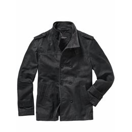 Lederwerk Herren Leder-Pea-Coat Schwarz 100 % Rindleder