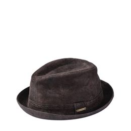 Stetson Herren Leder-Trilby Braun Veloursleder