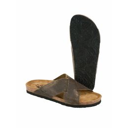Plakton Herren X-Korksandale Braun Obermaterial und Decksohle: Rindleder