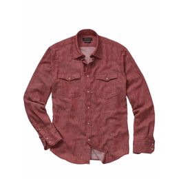 Mey & Edlich Mey & Edlich Herren Staubfreies Westernshirt Rot 85 % Baumwolle, 15 % Leinen