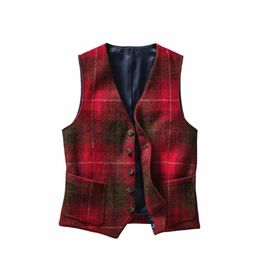 Mey & Edlich Mey & Edlich Herren Harris-Weste Karo Orange Obermaterial: 100 % Schurwolle