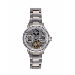 Ingersoll Herren Uhr The Jazz Metallic Aus Edelstahl: Geh&auml;use mit geh&auml;rtetem Mineralglas sowie Armband mit Schmetterlings-Faltschlie&szlig;e und Dr&uuml;cker