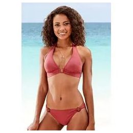 Triangel-Bikini-Top s.Oliver "Rome", Damen, Gr. 38, Cup A/B, rot (rostrot), Polyamid, unifarben, Bikini-Oberteile, mit breitem B&uuml;ndchen