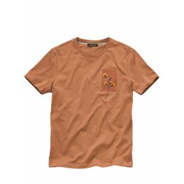 Mey & Edlich Mey & Edlich Herren Fuwari-Bl&uuml;ten-Shirt Braun 100 % Baumwolle