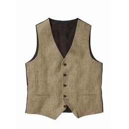 Mey & Edlich Mey & Edlich Herren Pointillismus-Anzugweste Gr&uuml;n 100 % Leinen