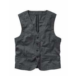 Mey & Edlich Mey & Edlich Herren Kreidestreifen-Weste Grau 98 % Baumwolle, 2 % Elasthan
