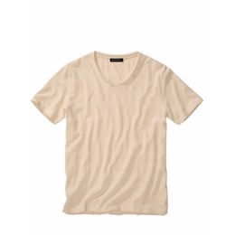 Mey & Edlich Mey & Edlich Herren Struktur-T-Shirt Beige 100 % Baumwolle (bio)