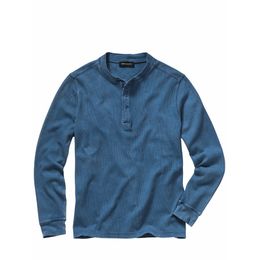 Mey & Edlich Mey & Edlich Herren Henley-Shirt Blau 100 % Baumwolle