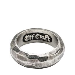 Elfcraft Herren Facetten-Ring Wei&szlig; 925er-Silber