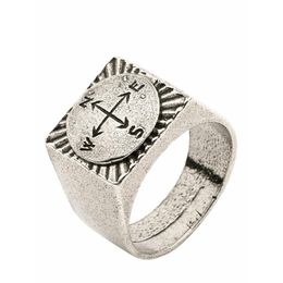 Mey & Edlich Mey & Edlich Herren Kompass-Ring Metallic Zinn ins Silberbad getaucht