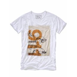 1921 T-Shirts Herren T-Shirt 911er Wei&szlig; 100 % Baumwolle