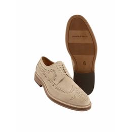 Mey & Edlich Mey & Edlich Herren Longwing-Brogue Beige Kalbleder
