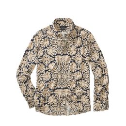 Mey & Edlich Mey & Edlich Herren Durch-die-Blume-Hemd Beige 85 % Viskose, 15 % Leinen
