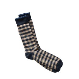 Mey & Edlich Mey & Edlich Herren Raster-Socke Blau 80 % Baumwolle, 20 % Polyamid