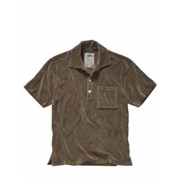 OAS Herren Velours-Polo Girona Braun 80 % Baumwolle, 20 % Polyester