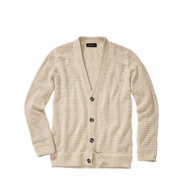 Mey & Edlich Mey & Edlich Herren Perforierter Cardigan Beige 70 % Baumwolle, 30 % Leinen