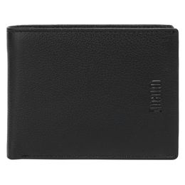 Geldb&ouml;rse mano "MEDIO", Damen, schwarz, Leder, unifarben, Kleinlederwaren, echt Leder