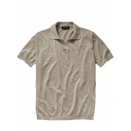 Mey & Edlich Mey & Edlich Herren Evolution&auml;res Poloshirt Beige 54 % Leinen, 43 % Lyocell, 3 % Polyamid