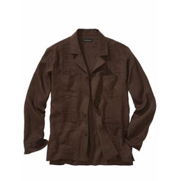 Mey & Edlich Mey & Edlich Herren Guayabera-Overshirt Braun 100 % Leinen