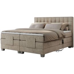 H&ouml;ffner Motor Boxspringbett mit Bettkasten Elektro &brvbar; beige &brvbar; Ma&szlig;e (cm): B: 208 H: 118 &raquo; H&ouml;ffner