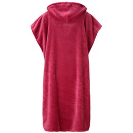 Badeponcho OTTO HOME "Miia, Surfponcho ideal f&uuml;r Sauna, Spa & im Urlaub" Gr. L, beere, L/XL, Microfaser, Hausm&auml;ntel, weich und kuschelig, pl&uuml;sch, Unisex, f&uuml;r Damen und Herren