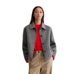 Marc O'Polo Outdoorjacke MARC O'POLO "aus edlem Woll-Doubleface", Damen, Gr. 32, warm granite melange, Obermaterial: 50% Wolle, 50% Polyester, unifarben, regular fit, Jacken Outdoorjacke
