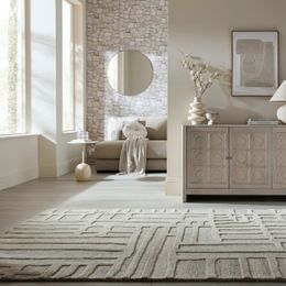 Teppich FLAIR RUGS "ELVA WOOL", nat&uuml;rlich, B:140cm H:6mm L:200cm, Oberfl&auml;che: 100% Wolle. R&uuml;ckseite: 100% Wolle, Teppiche, Teppich