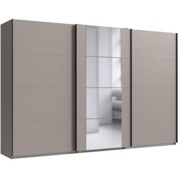 Schwebet&uuml;renschrank wimex "Bern Schiebet&uuml;renschrank", schwarz (saharagrau, griffe: schwarz), B:313cm H:210cm T:64cm, Holzwerkstoff, Schr&auml;nke, Schwebet&uuml;renschrank, Schrank mit zus&auml;tzlicher Innenausstattung, Garderobe