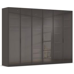 Kleiderschrank Rauch "Schrank Garderobe SKAT SHINE Breiten 151/201/251/301cm, H&ouml;he 223/235cm", graphit, B:301cm H:223cm T:61cm, Glas, Holzwerkstoff, Schr&auml;nke, Kleiderschrank, edle Schrankfront mit hochwertigen Glasrahment&uuml;ren MADE IN GERMANY
