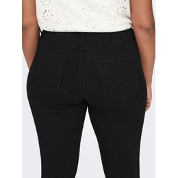 Skinny-fit-Jeans Only CARMAKOMA "CARSTORM LIFE PUSH UP HW SK JEANS NOOS", Damen, Gr. 50, L&auml;nge 30, schwarz, Denim/Jeans, Obermaterial: 53% Viskose, 29% Baumwolle, 17% Polyester, 1% Elasthan, clean, skinny fit lang, Jeans