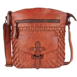 Umh&auml;ngetasche Harbour 2nd "Aurora", Damen, Gr. B/H/T: 26cm x 32cm x 2cm, braun (cognac), Rindsleder, Taschen Umh&auml;ngetasche, Unisex Schultertasche mit Vordertaschenfach