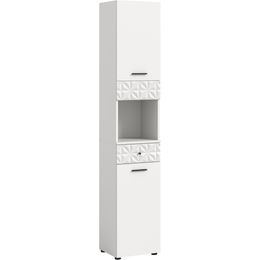 Hochschrank Welltime "VICENZA, H&ouml;he 187cm, mit Schubkasten & Ornamentabsetzung", wei&szlig;, B:35cm H:187cm T:34cm, FSC-zertifizierter Holzwerkstoff, MDF, Schr&auml;nke, Hochschrank, Mehrzweckschrank, Universalschrank, Badschrank, Badhochschrank