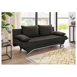 Jockenh&ouml;fer Schlafsofa JOCKENH&Ouml;FER GRUPPE "Nancy, B: 190 cm, Liegefl. 121x190 cm", schwarz, B:190cm H:81cm T:81cm, Luxus-Microfaser ALCATOP (100% Polyester);Kunstleder SOFTLUX;Zierkissen (100% Polyester), Sofas, Schlafsofa, mit Bettfunktion & Bettkasten