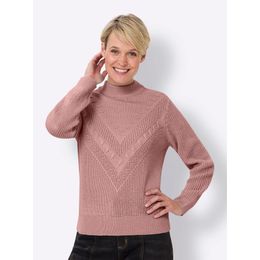 Stehkragenpullover Classic Basics "Langarm-Pullover", Damen, Gr. 54, lila (hortensie), 100% Polyacryl, unifarben, Pullover Stehkragenpullover