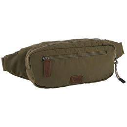 Bauchtasche Camel Active "Aurum", Damen, Gr. B/H/T: 37,5cm x 15cm x 6cm, gr&uuml;n, Polyester, beschichtet, clean, unifarben mit Farbeins&auml;tzen, Taschen, aus recyceltem Polyester in Nylonstruktur, leicht & mit feinen Details