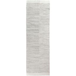 Wollteppich OTTO HOME "Wolltraum Passion", beige (natur, grau), B:80cm H:10mm L:300cm, Baumwolle, Wolle, Teppiche, Wendeteppich, handgewebt, melierte Optik, reine Wolle, auch als L&auml;ufer