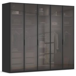 Kleiderschrank Rauch "Schrank Garderobe SKAT SHINE Breiten 151/201/251/301cm, H&ouml;he 223/235cm", schwarz, B:251cm H:223cm T:61cm, Glas, Holzwerkstoff, Schr&auml;nke, Kleiderschrank, edle Schrankfront mit hochwertigen Glasrahment&uuml;ren MADE IN GERMANY