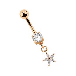 Adelia&acute;s Bauchnabelpiercing ADELIA&acute;S "Piercing - Bauchnabelpiercing Silber Stern Stein", gold, Piercings, Damen, Stern mit Stein, &Oslash; 9 mm, 1,6 mm St&auml;rke, Silber