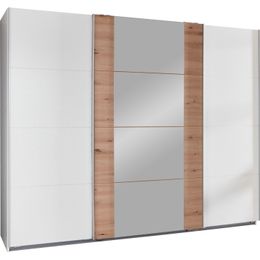 Schwebet&uuml;renschrank wimex "Bern Schiebet&uuml;renschrank", wei&szlig; (wei&szlig;, artisan oak nachbildung, alu), B:313cm H:210cm T:64cm, Holzwerkstoff, Schr&auml;nke, Schwebet&uuml;renschrank, Schrank mit zus&auml;tzlicher Innenausstattung, Garderobe