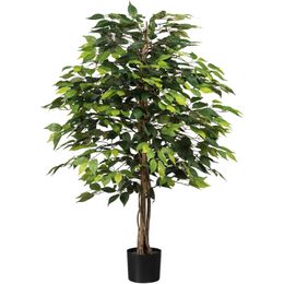 Kunstpflanze Creativ green "Ficus Benjamini", gr&uuml;n, H:120cm, Kunststoff, Polyester, Kunstpflanzen, Kunstpflanze