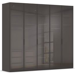 Kleiderschrank Rauch "Schrank Garderobe SKAT SHINE Breiten 151/201/251/301cm, H&ouml;he 223/235cm", graphit, B:251cm H:223cm T:61cm, Glas, Holzwerkstoff, Schr&auml;nke, Kleiderschrank, edle Schrankfront mit hochwertigen Glasrahment&uuml;ren MADE IN GERMANY