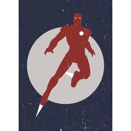 Bild Komar "Iron Man Fly", blau (farbe bild(er): blau), B:50cm H:70cm, Holz, Papier, Bilder, Bild, Wandbild zur Dekoration im Kinderzimmer - ohne Rahmen