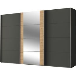 Schwebet&uuml;renschrank wimex "Bern Schiebet&uuml;renschrank", grau (graphit, artisan oak nachbildung, griffe: alu), B:360cm H:236cm T:64cm, Holzwerkstoff, Schr&auml;nke, Schwebet&uuml;renschrank, Schrank mit zus&auml;tzlicher Innenausstattung, Garderobe