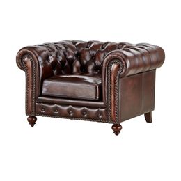 U.N.O uno Sessel im Vintage-Look Chesterfield &brvbar; braun &brvbar; Ma&szlig;e (cm): B: 124 H: 80 T: 100.0 &raquo; H&ouml;ffner