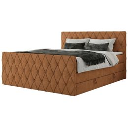 H&ouml;ffner Boxspringbett mit Bettkasten Miren King Duo &brvbar; orange &brvbar; Ma&szlig;e (cm): B: 141 H: 110 &raquo; H&ouml;ffner